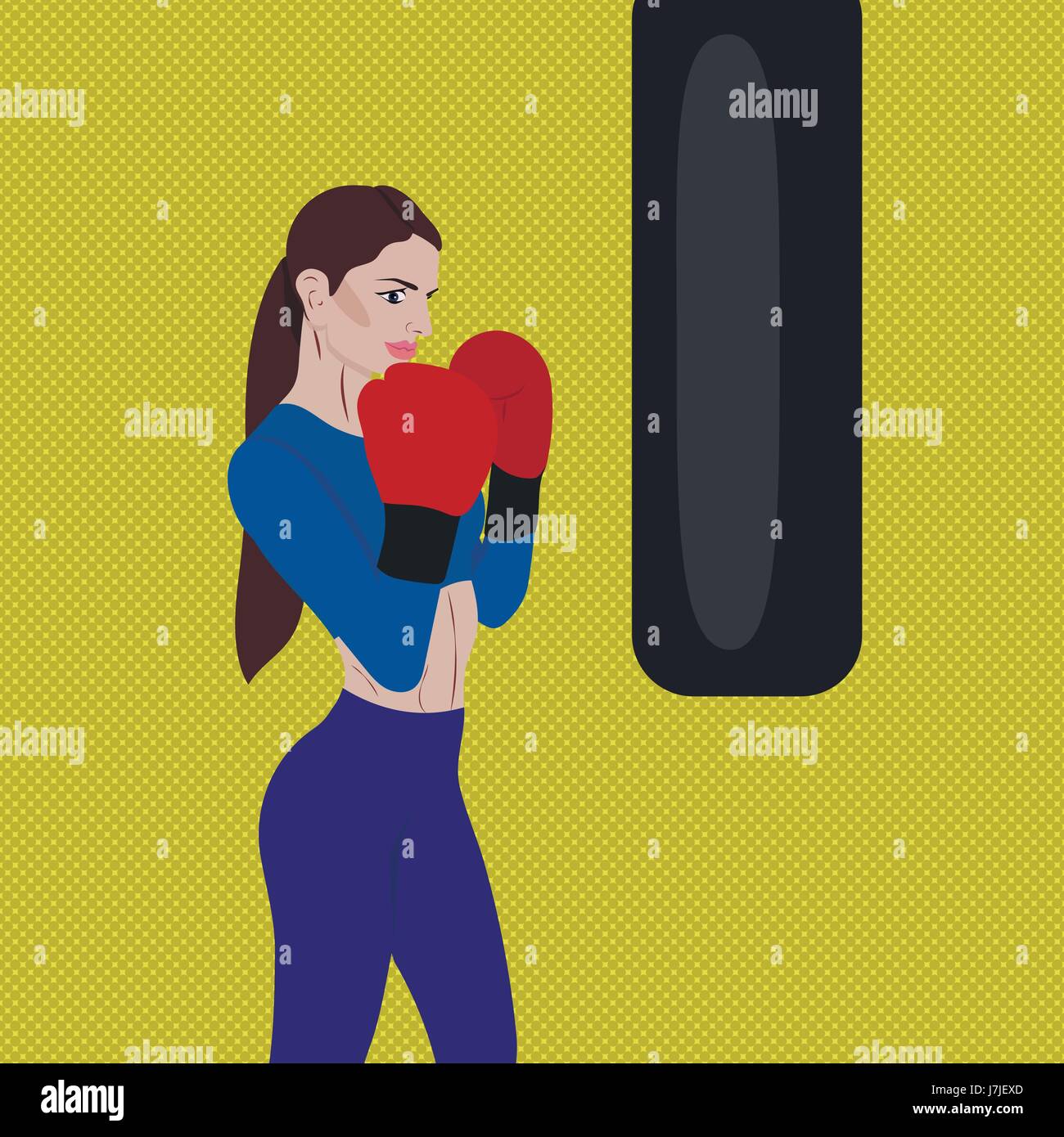 Woman boxing cartoon hi-res stock photography and images - Alamy