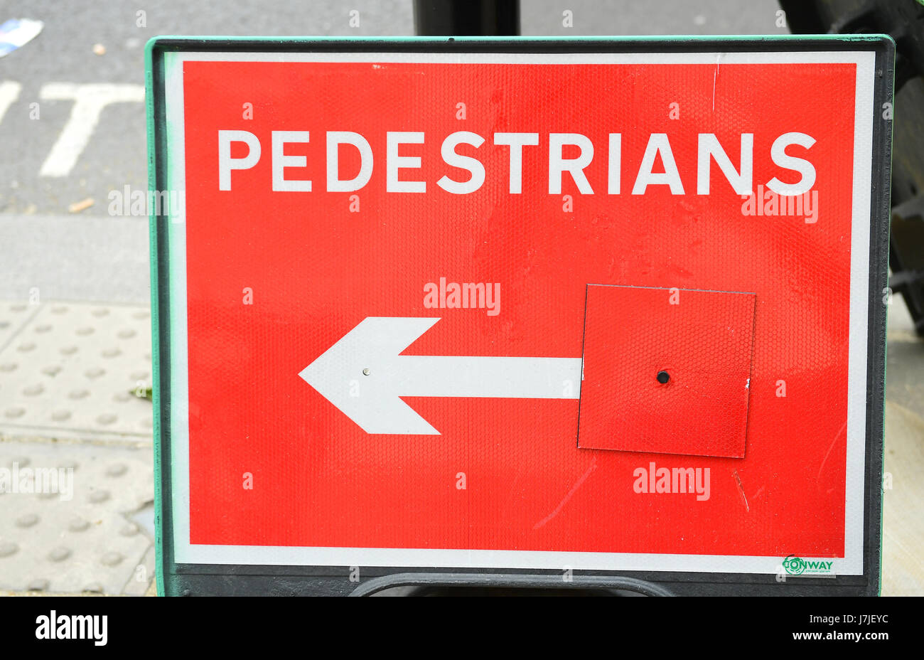 Pedestrains this way sign hi-res stock photography and images - Alamy
