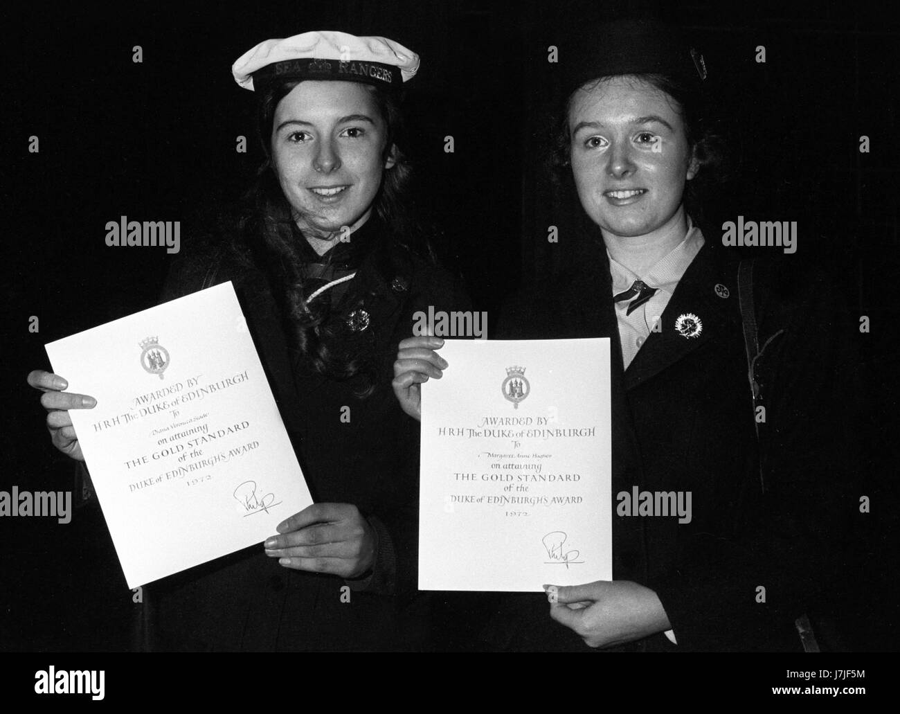 Sea Ranger Diana Slade (l), 18, and Margaret Hughes, 21, of the Girl ...