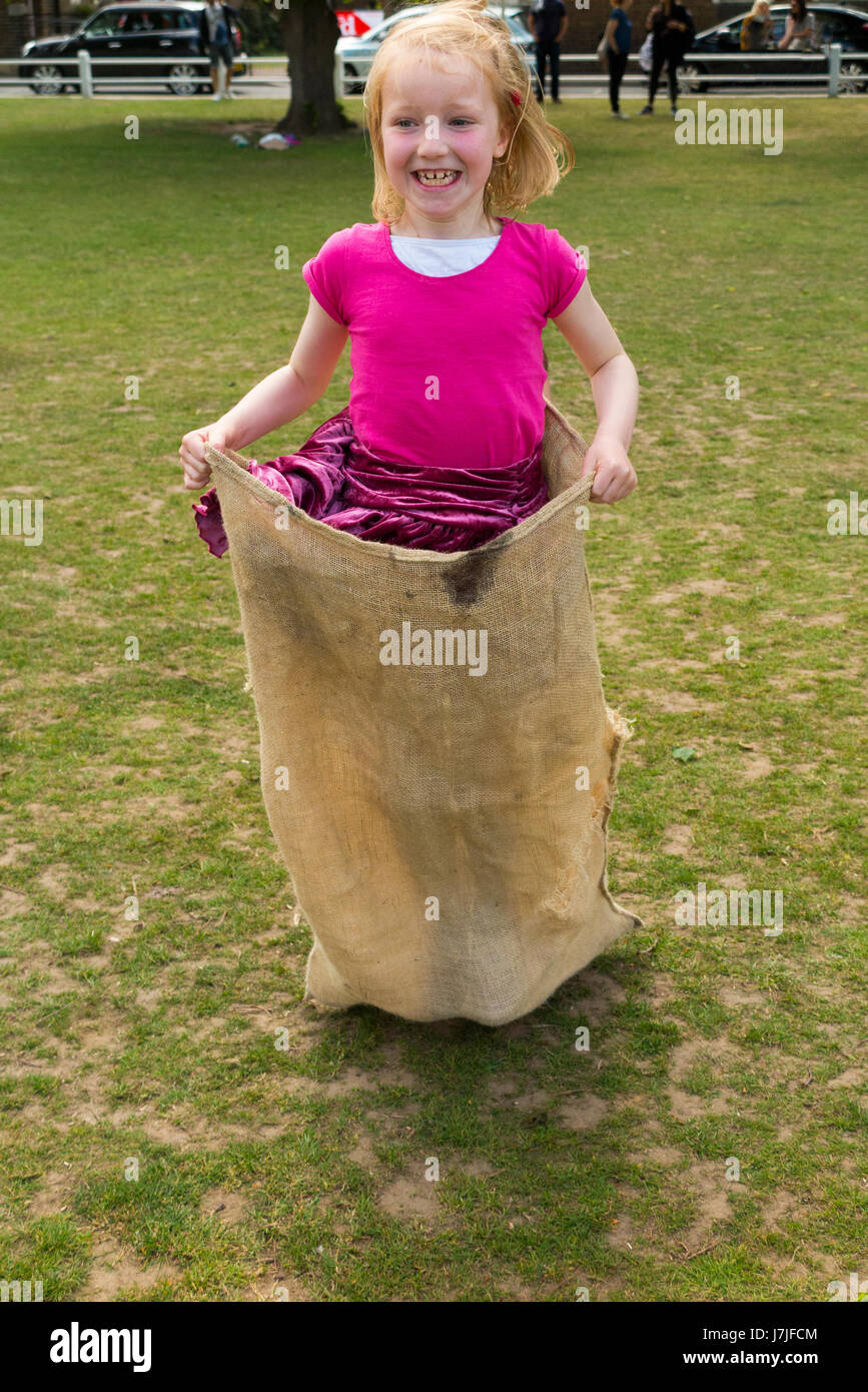 Girls sack race hi-res stock photography and images - Alamy