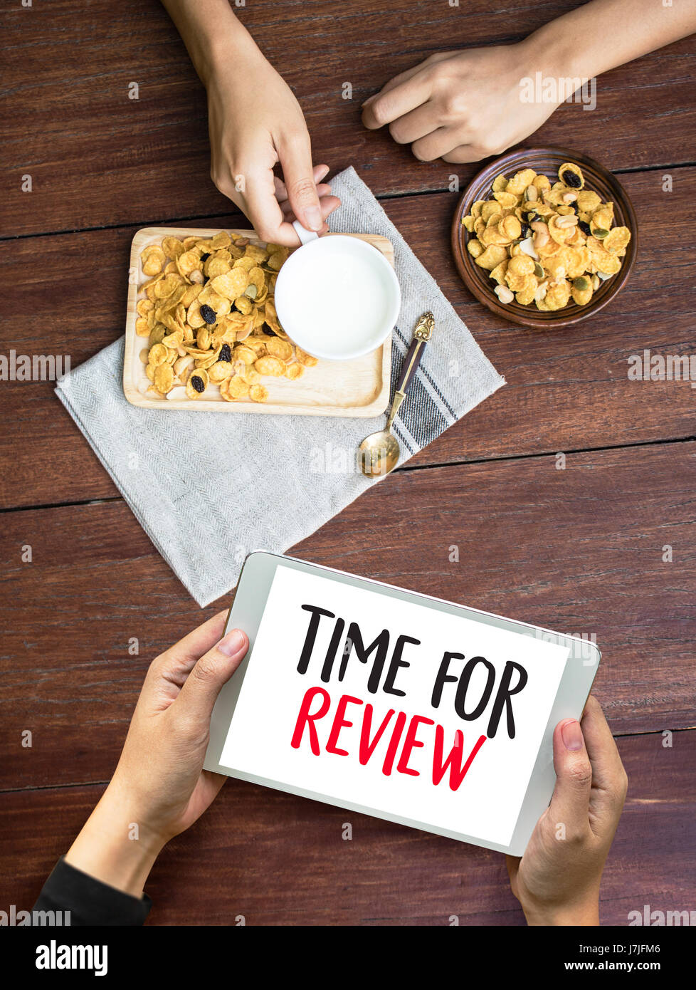 review time Business Concept , time for review , Business team hands at ...