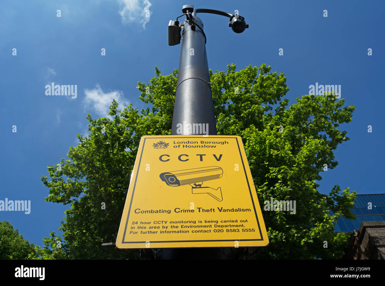 Cctv camera warning sign hi-res stock photography and images - Alamy