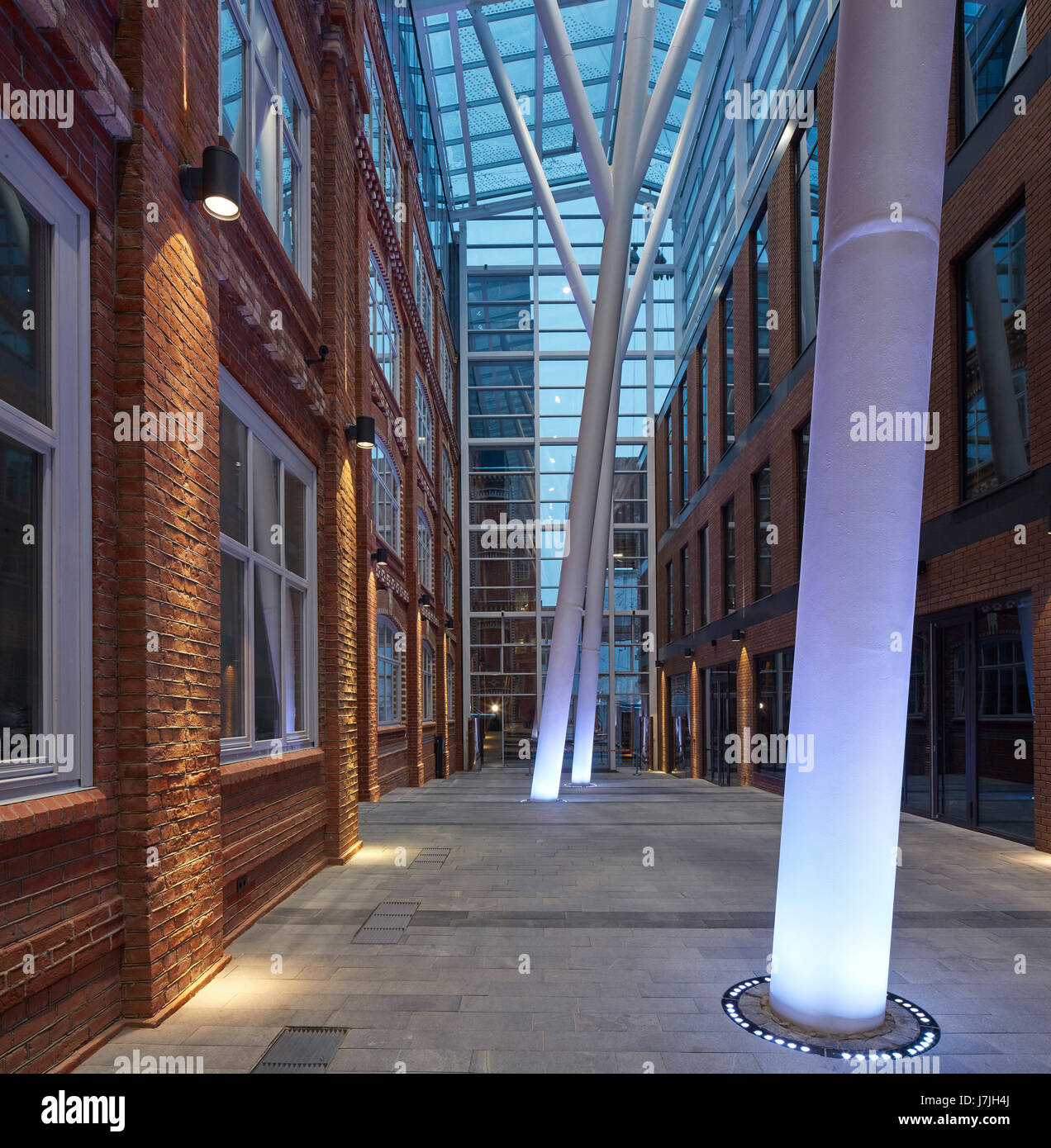 Interior view in atrium. The Bolshevik Factory, Moscow, Russia ...