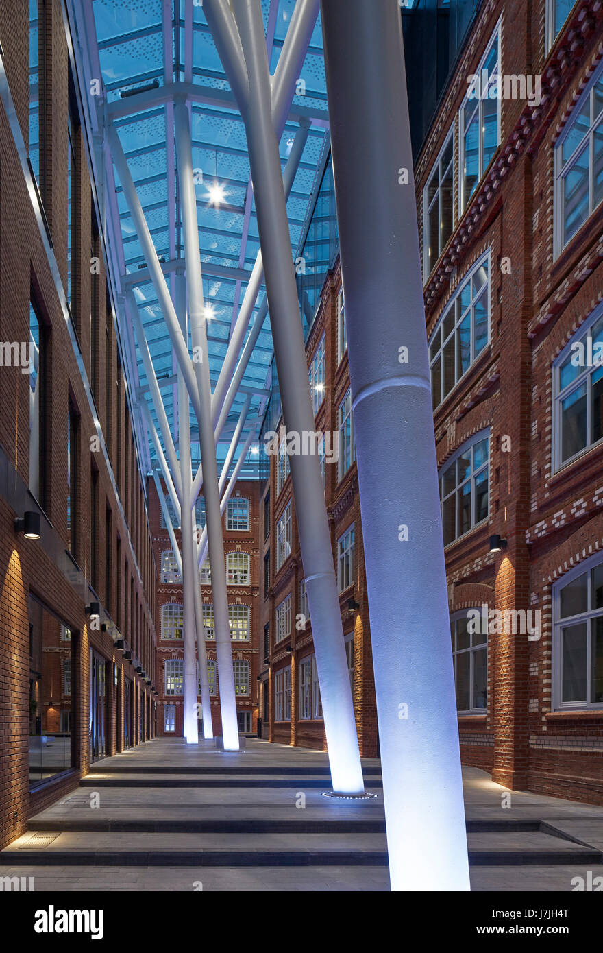 Interior view in atrium. The Bolshevik Factory, Moscow, Russia ...
