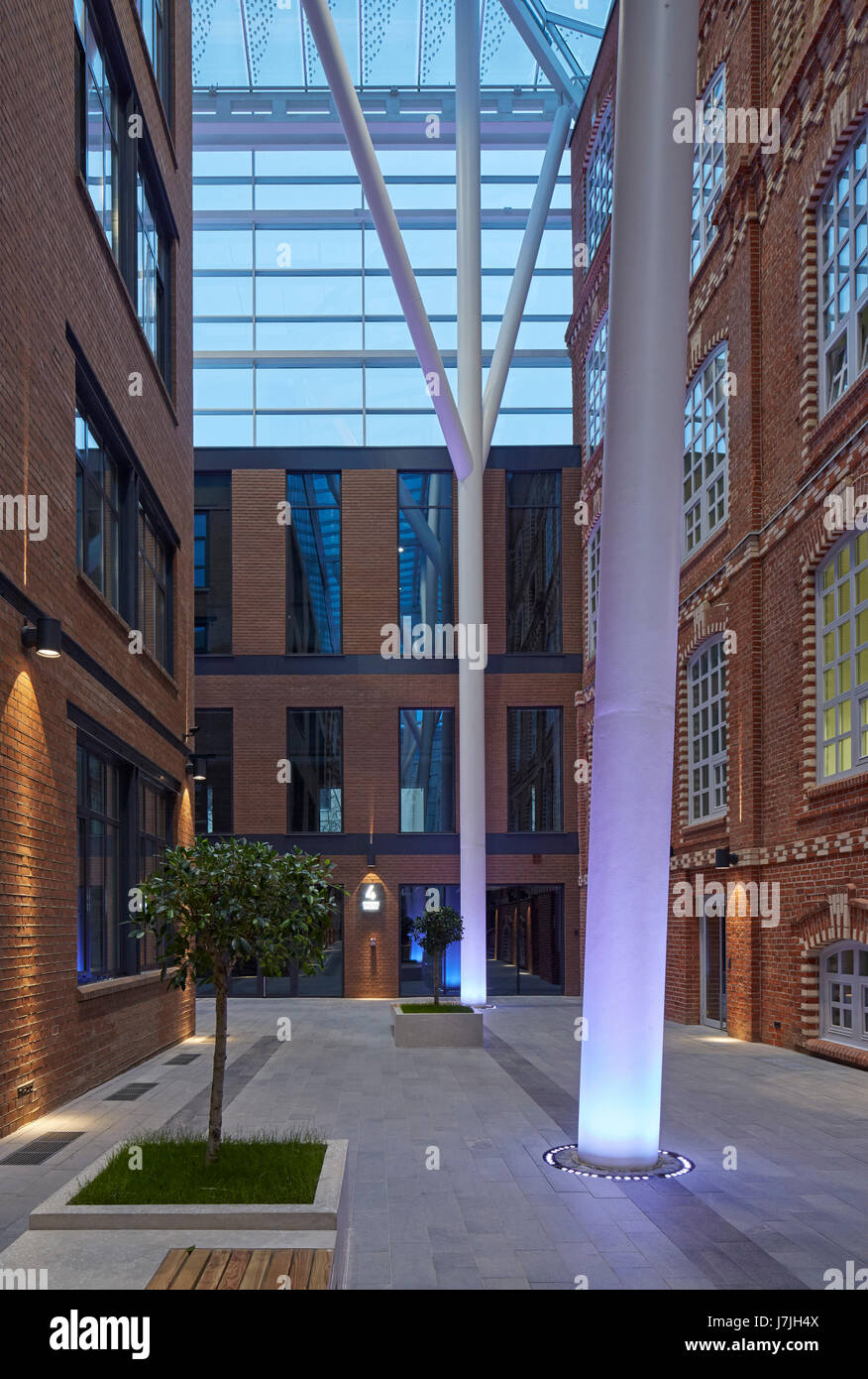 Interior view in atrium. The Bolshevik Factory, Moscow, Russia ...