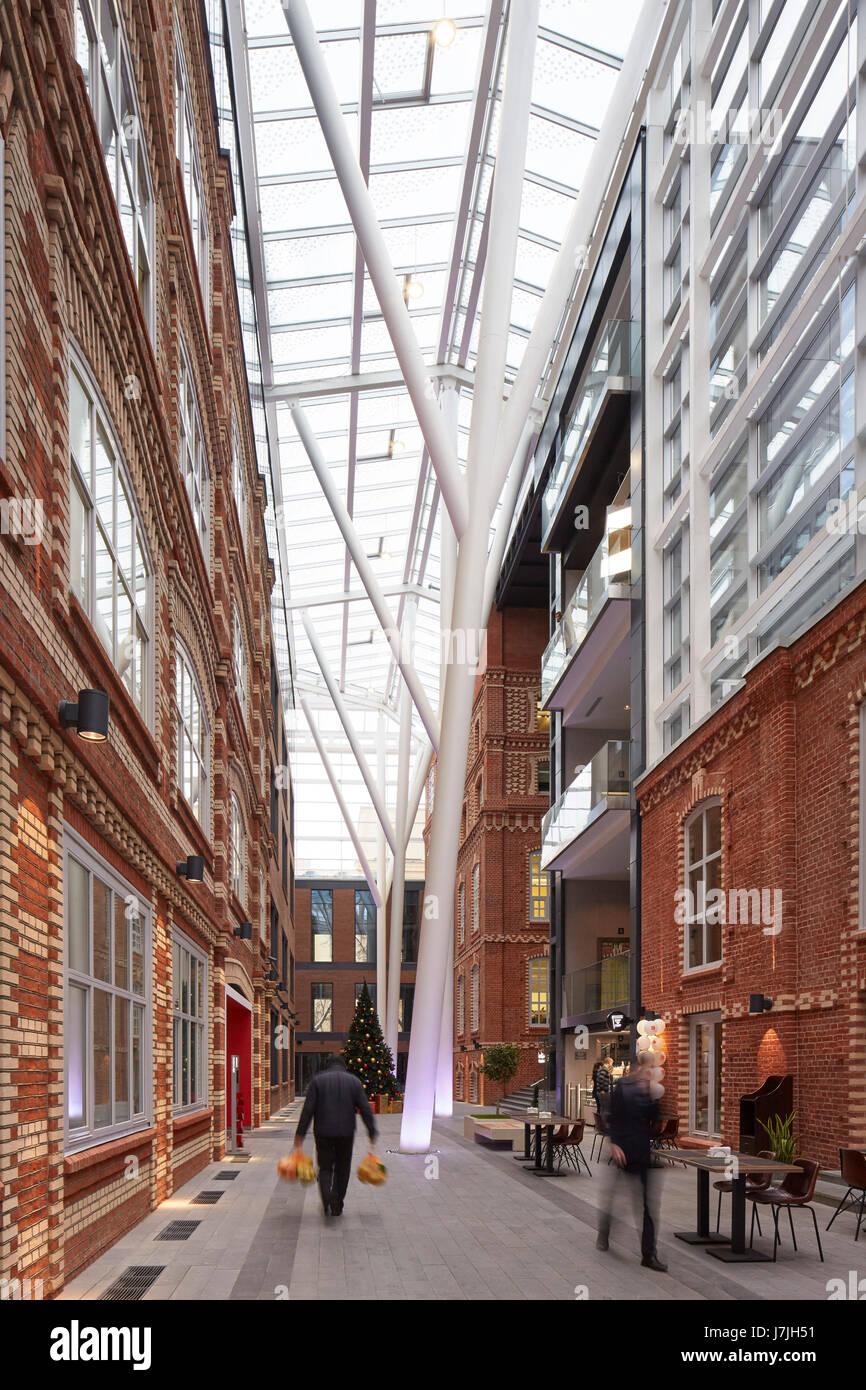 Interior view in atrium. The Bolshevik Factory, Moscow, Russia ...