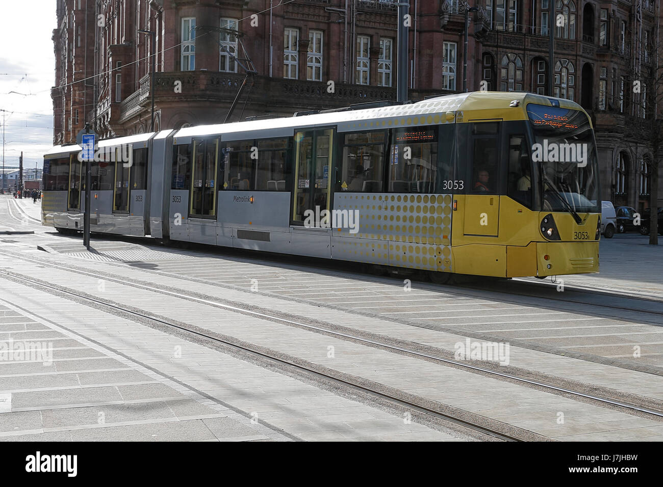Tram system Manchester city center Stock Photo - Alamy