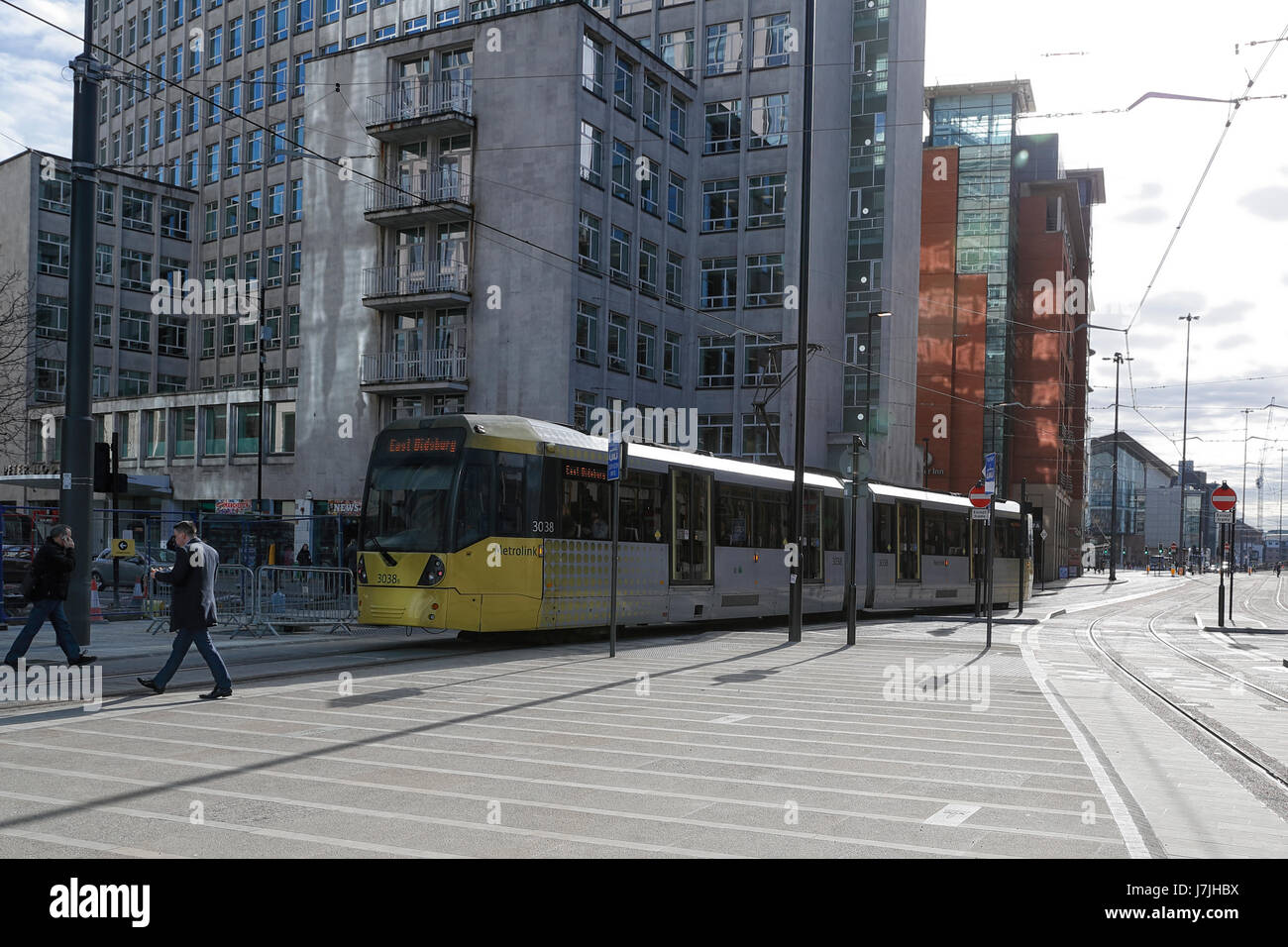 Tram system Manchester city center Stock Photo - Alamy