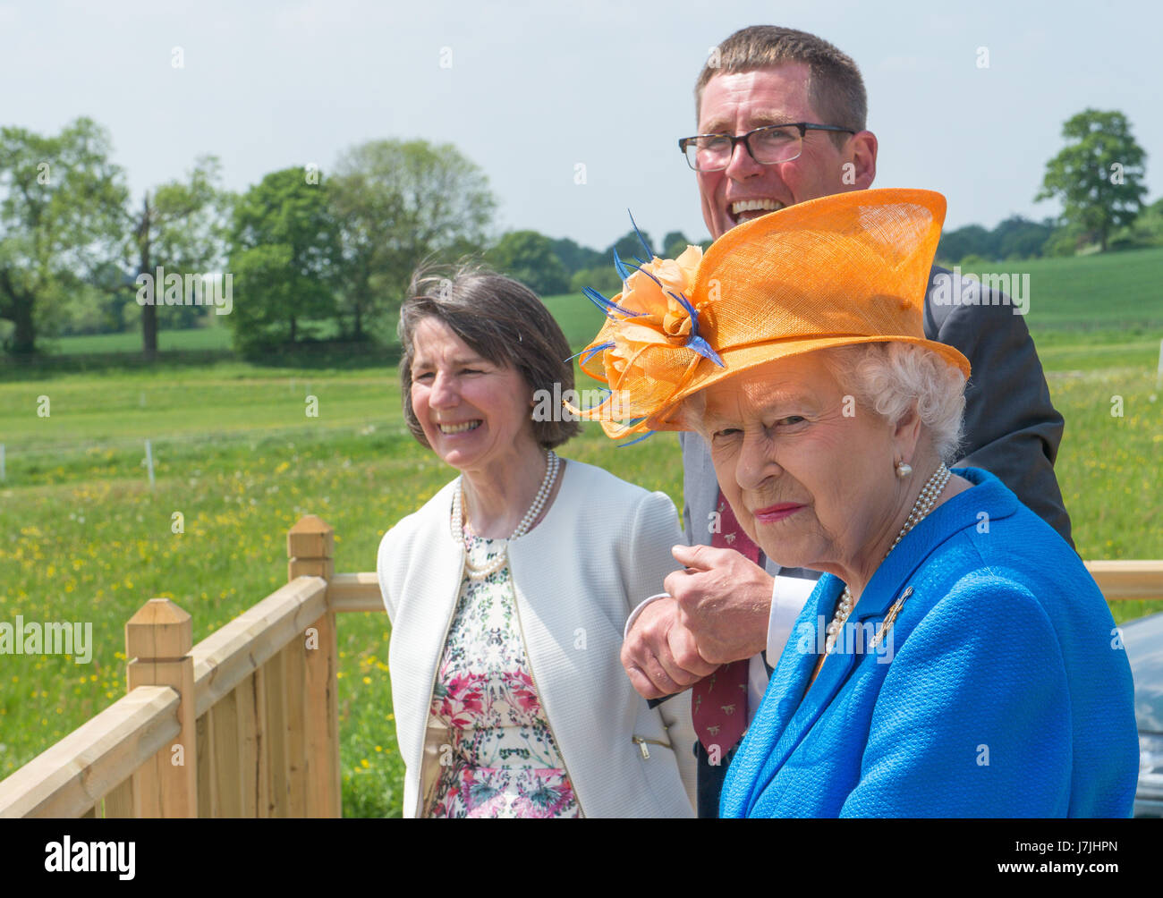 Queen Elizabeth II, as Duke of Lancaster, with tenants John and ...