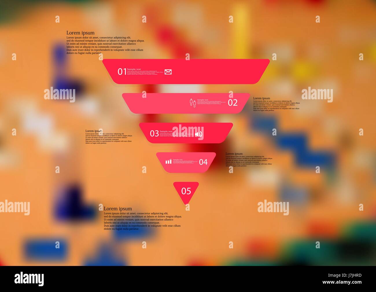 Illustration infographic template with motif of triangle horizontally ...