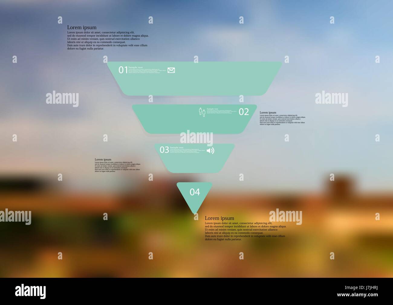Illustration infographic template with motif of triangle horizontally ...