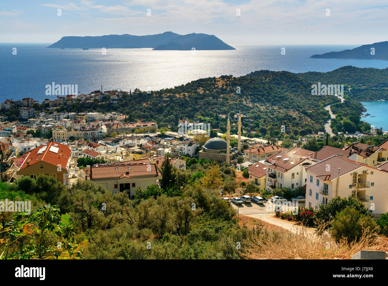 View of Kas town in Antalya Province of Turkey Stock Photo - Alamy