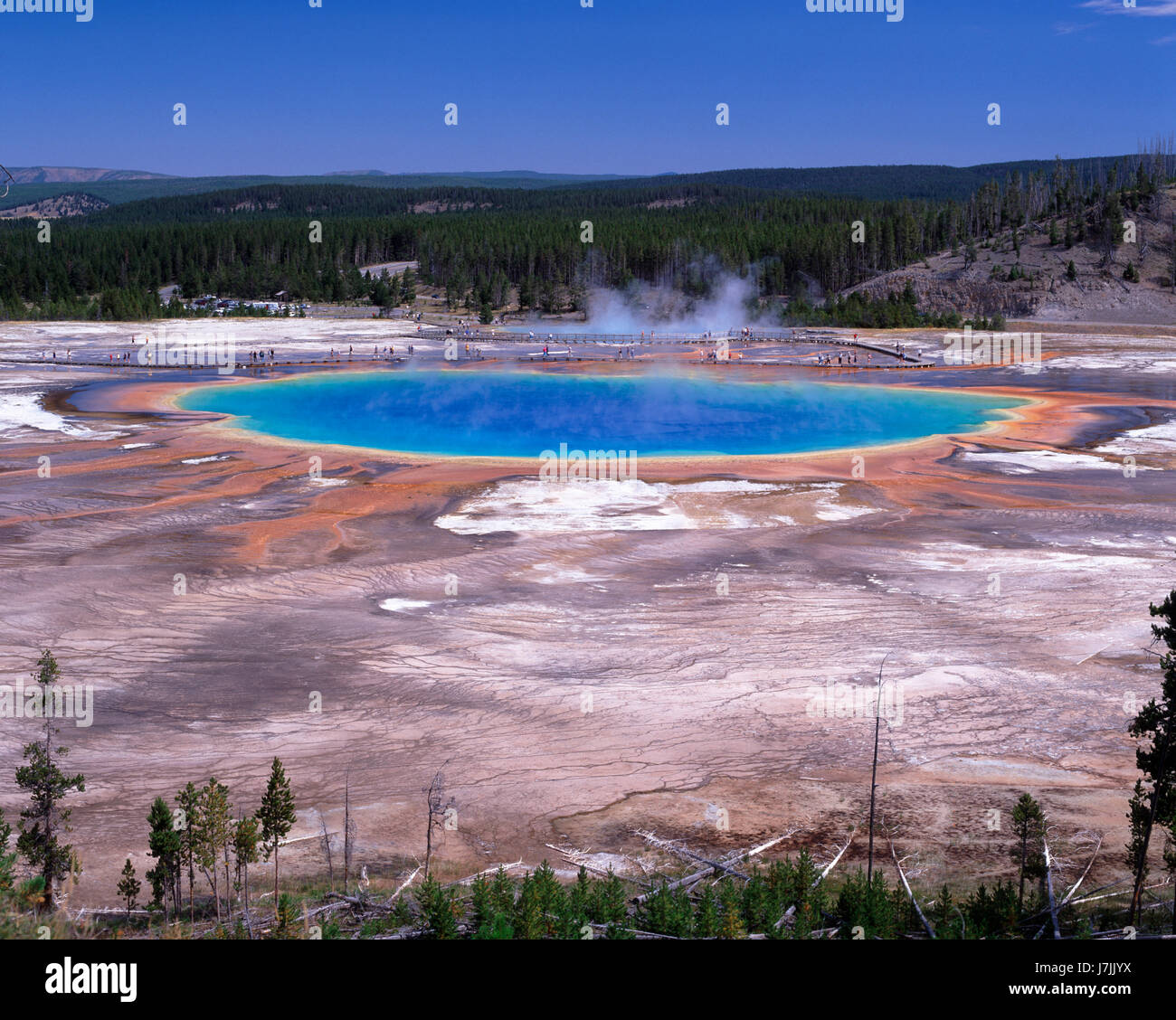 Yellowstone national park grand prismatic spring hi-res stock ...
