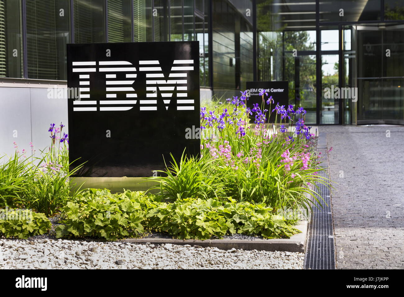 PRAGUE, CZECH REPUBLIC - MAY 22: IBM company logo on headquarters ...