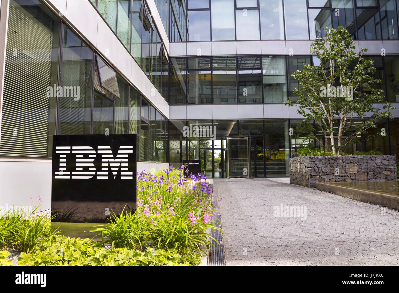 PRAGUE, CZECH REPUBLIC - MAY 22: IBM company logo on headquarters ...