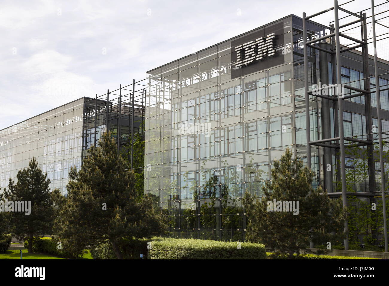 PRAGUE, CZECH REPUBLIC - MAY 22: IBM company logo on headquarters ...