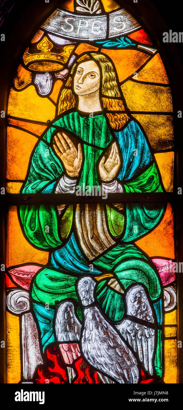 Hope Woman Holy Spirit Hell Heaven Jesus Christ Stained Glass Window De ...