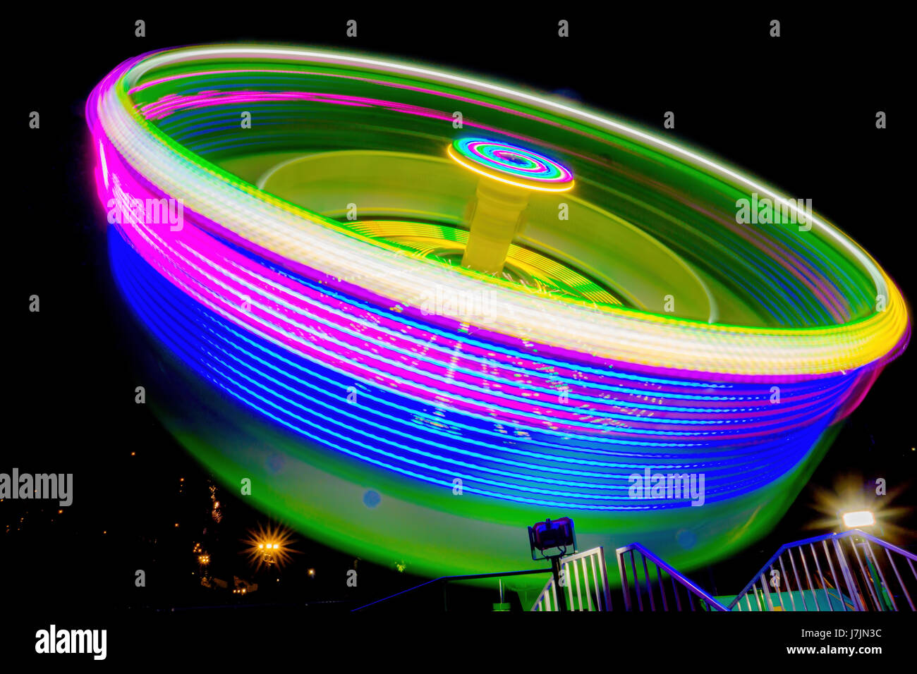 Long exposure of the Zero Gravity Protein spill-inducer, at Playland in ...