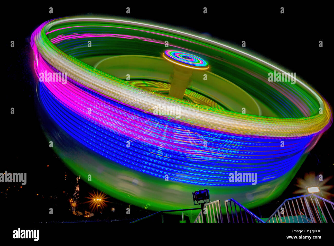Long exposure of the Zero Gravity Protein spill-inducer, at Playland in ...