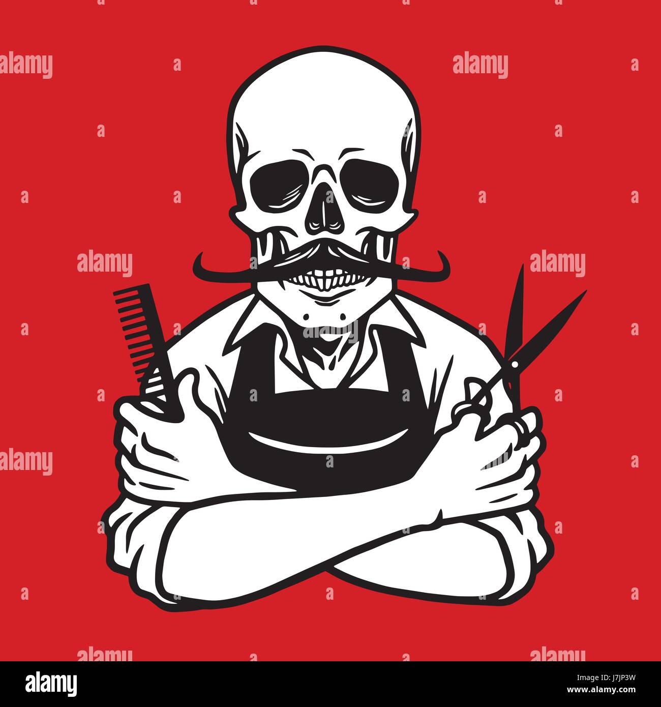 Skull of Barber Logo Template Stock Vector Image & Art - Alamy