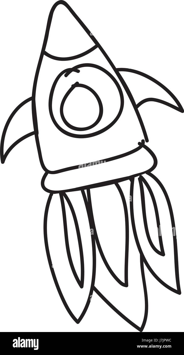 rocket flying drawing icon Stock Vector Image & Art - Alamy