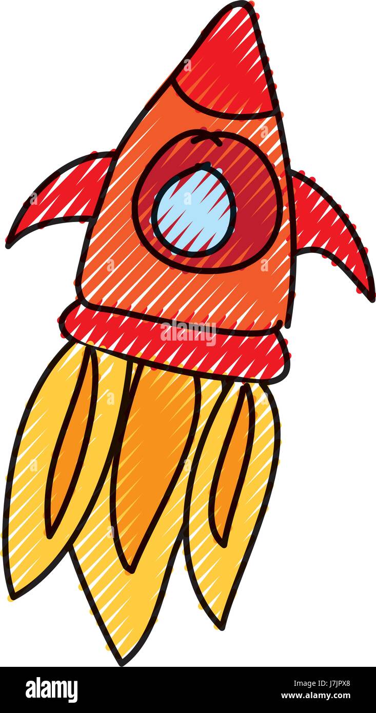 rocket flying drawing icon Stock Vector Image & Art - Alamy