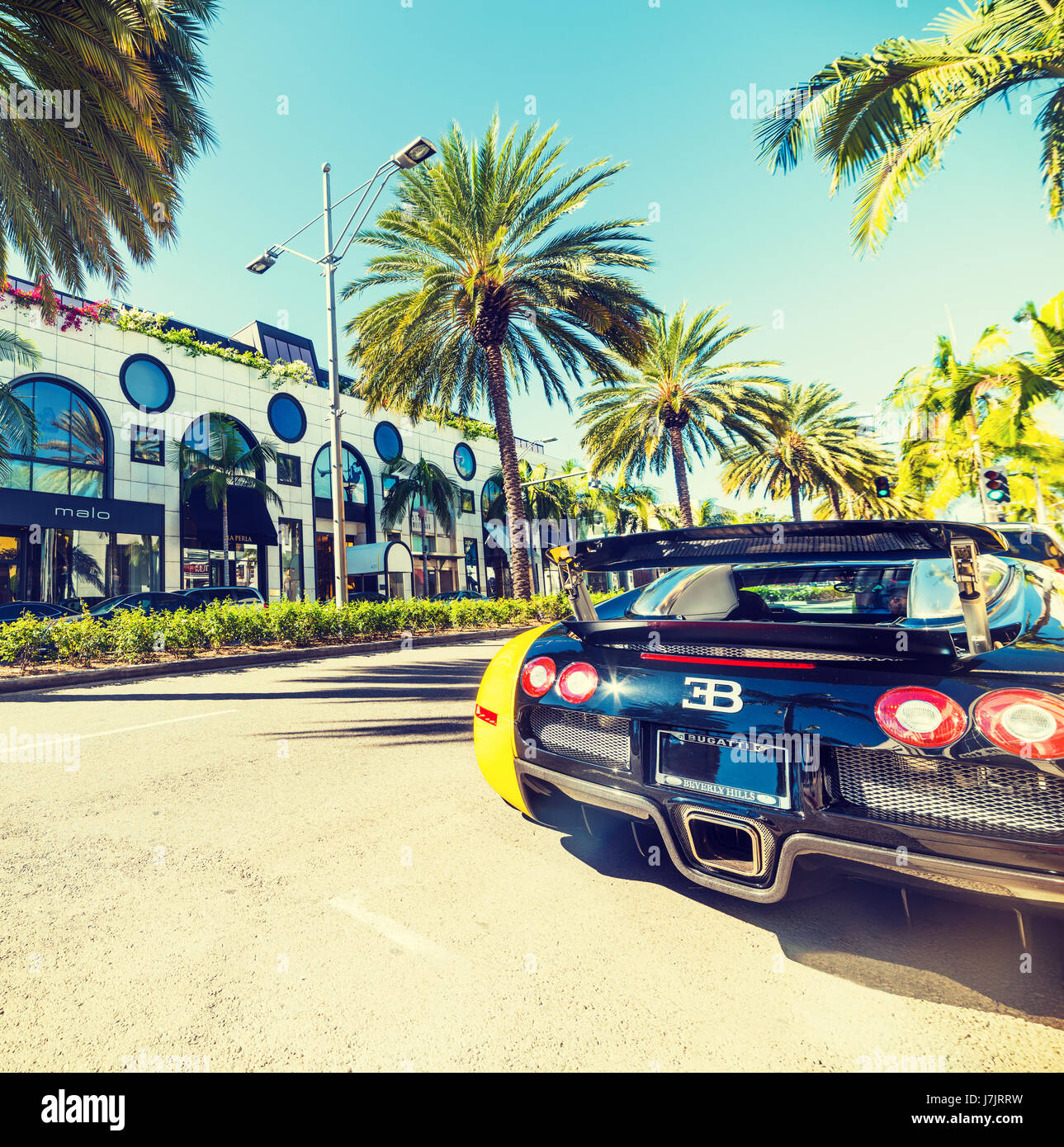 BEVERLY HILLS, CALIFORNIA - NOVEMBER 2, 2016: Bugatti Veyron in Rodeo ...