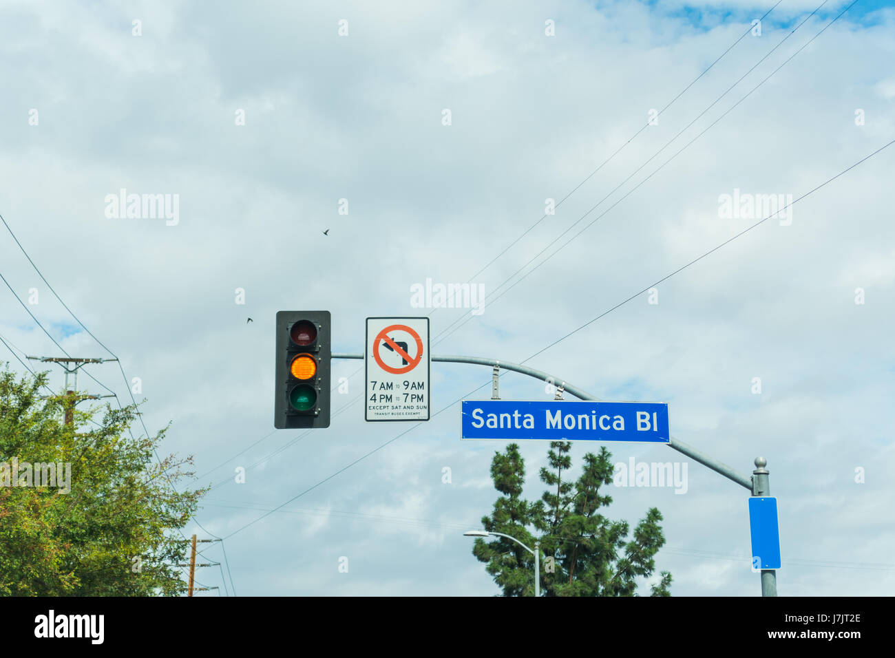Santa monica blvd sign hi-res stock photography and images - Alamy