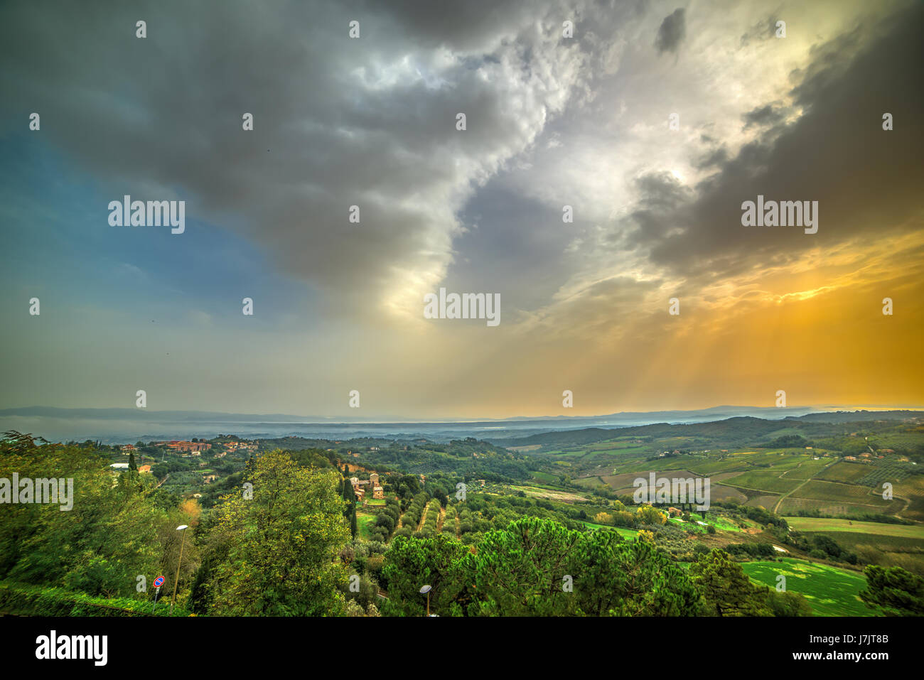 colorful sunset in Tuscany, Italy Stock Photo - Alamy