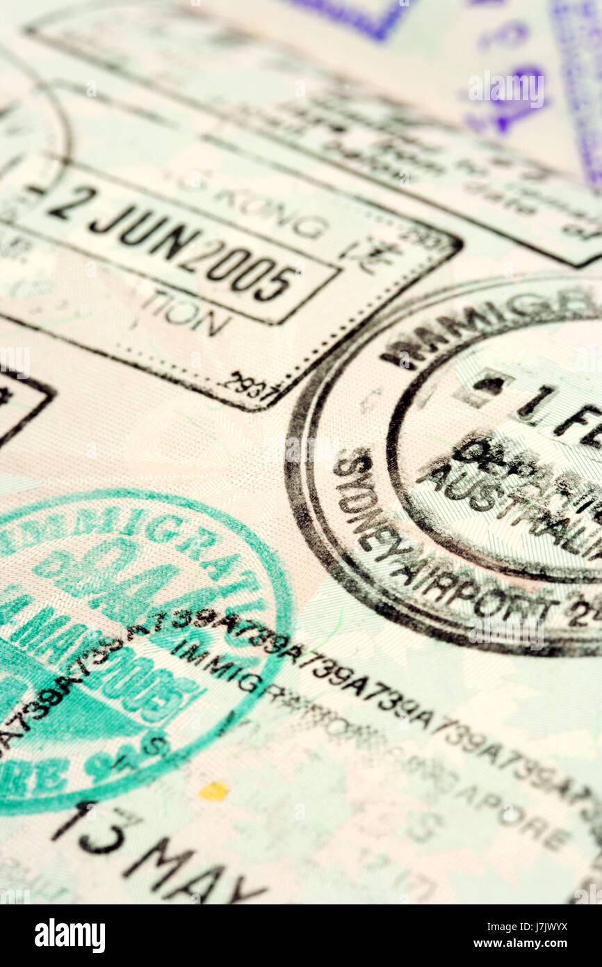 travel tourist passport stamps immigration migration backdrop ...