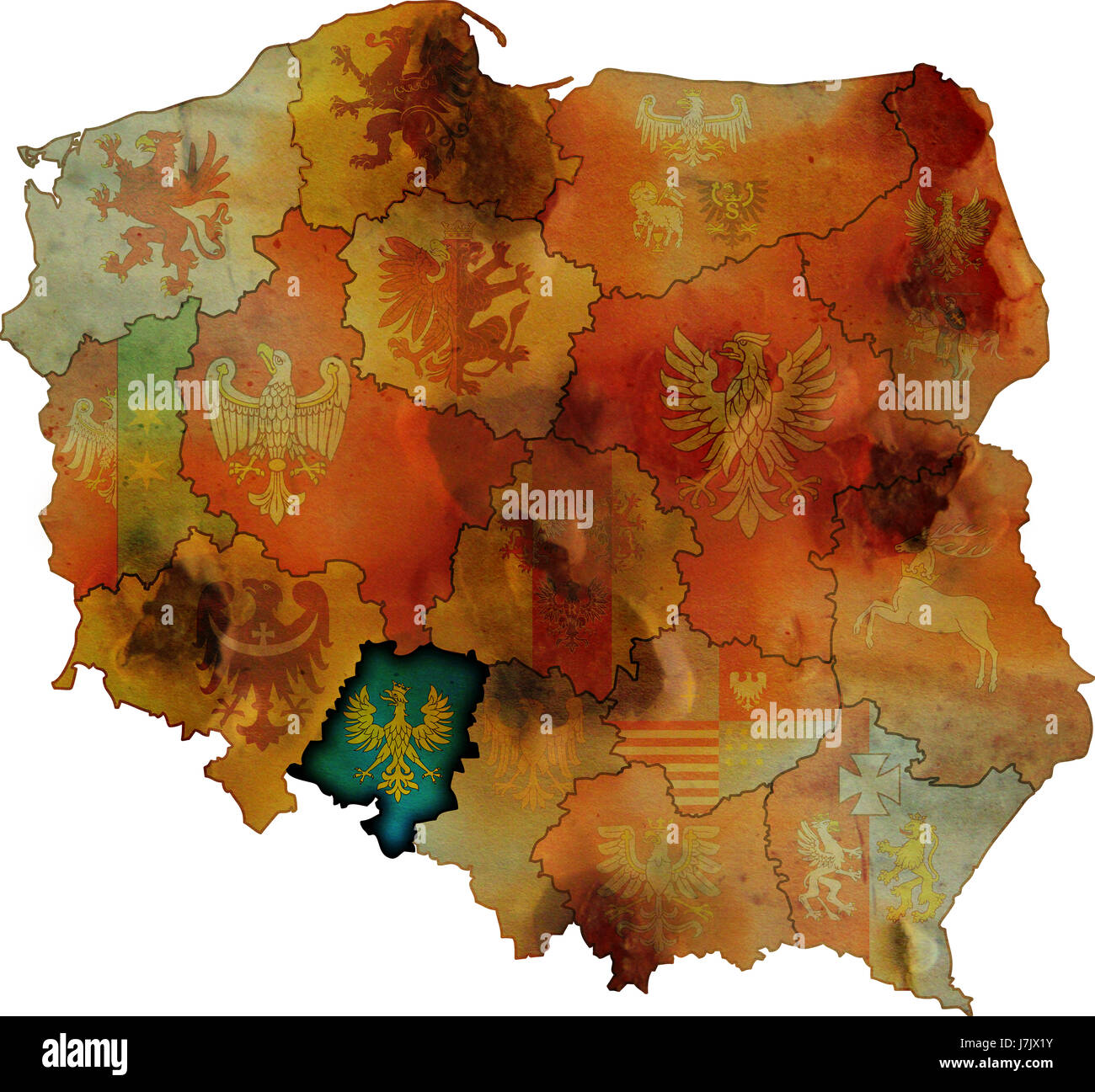 Retro poland map hi-res stock photography and images - Alamy