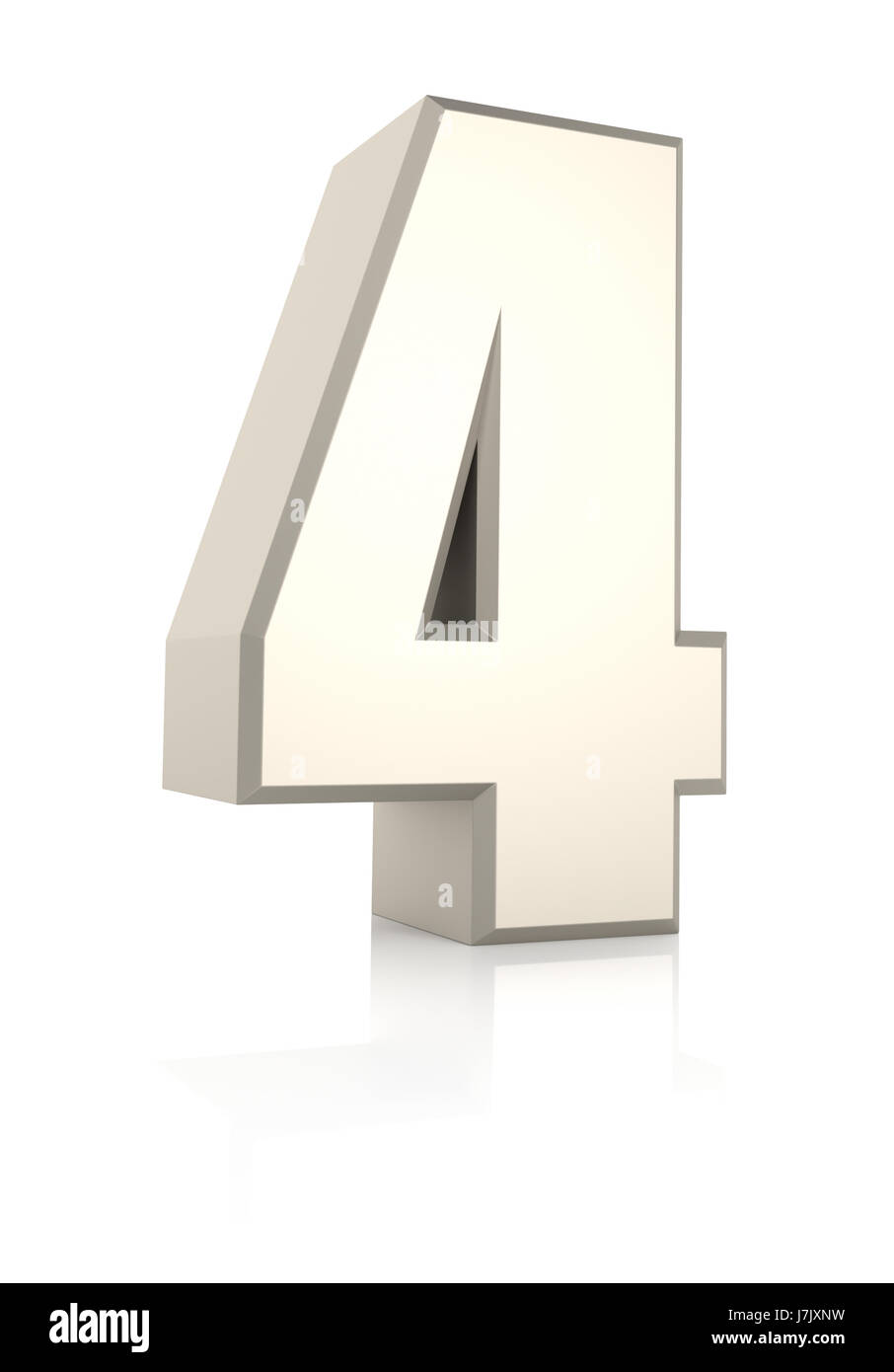 Number 4 isolated on white background. 3d render Stock Photo - Alamy