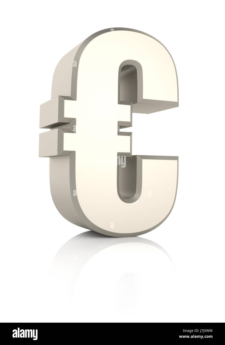 Euro sign isolated on white background. 3d render Stock Photo - Alamy