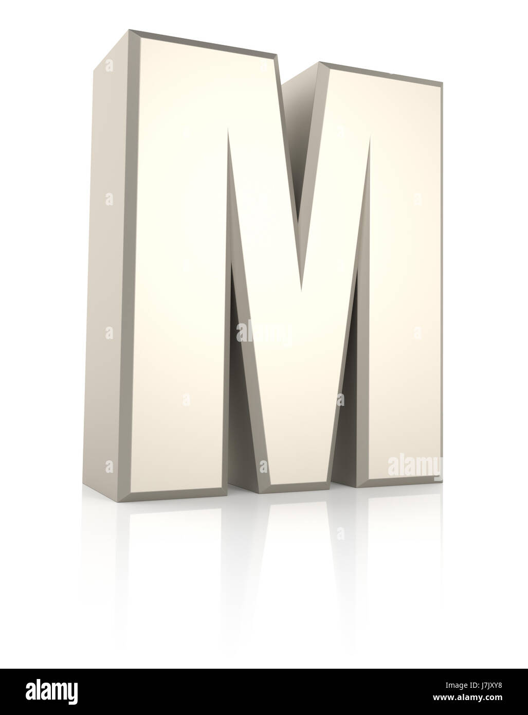Letter M isolated on white background. 3d render Stock Photo - Alamy
