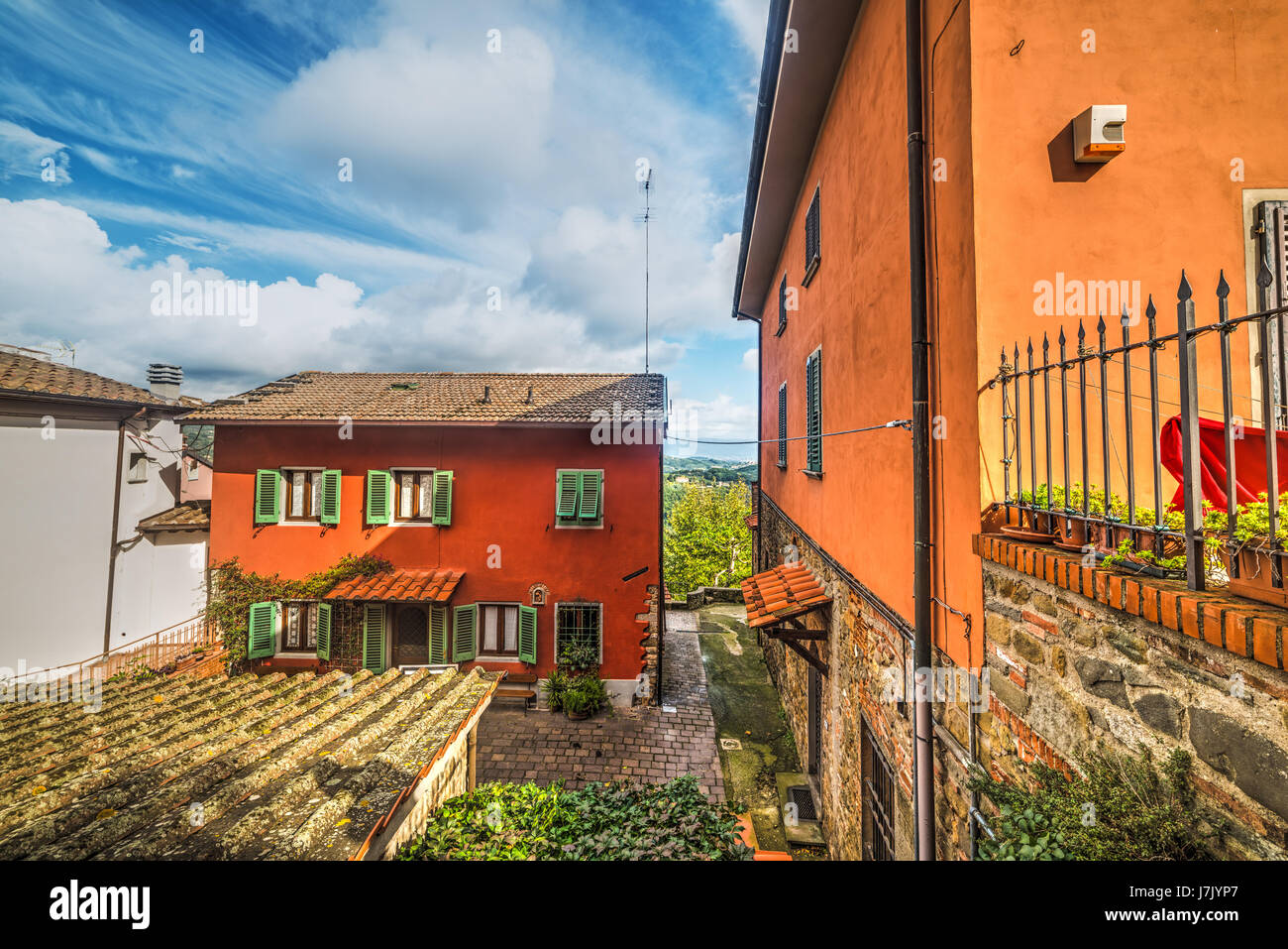 orange buildings in Tuscany, Italy Stock Photo - Alamy