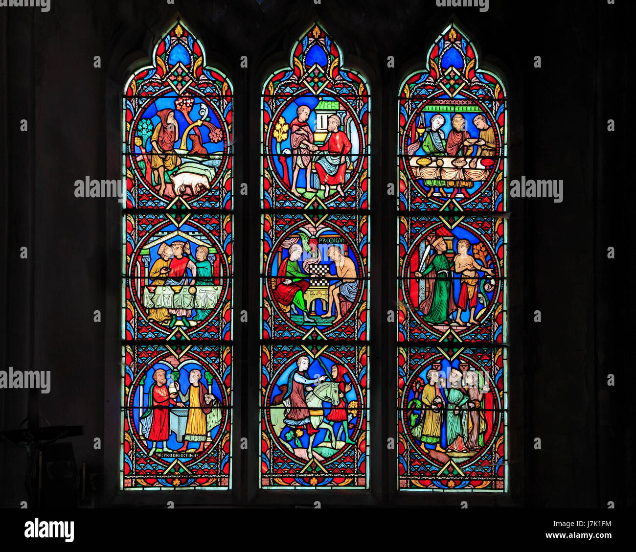 Parable of The Prodigal Son, by Didron of Paris, 1859. Stained glass ...