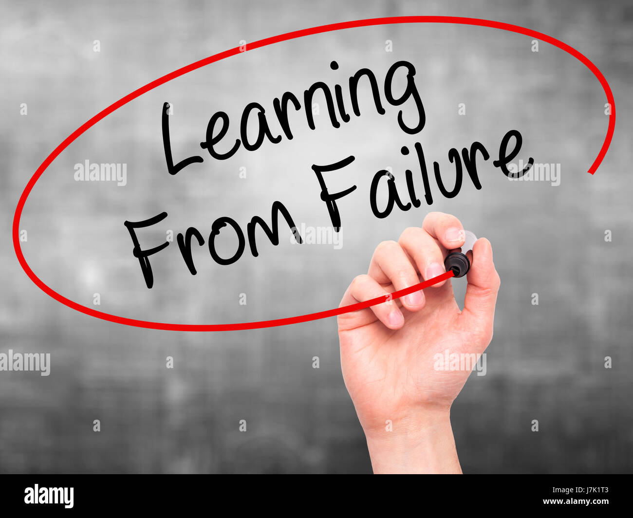Man Hand writing Learning From Failure with black marker on visual ...