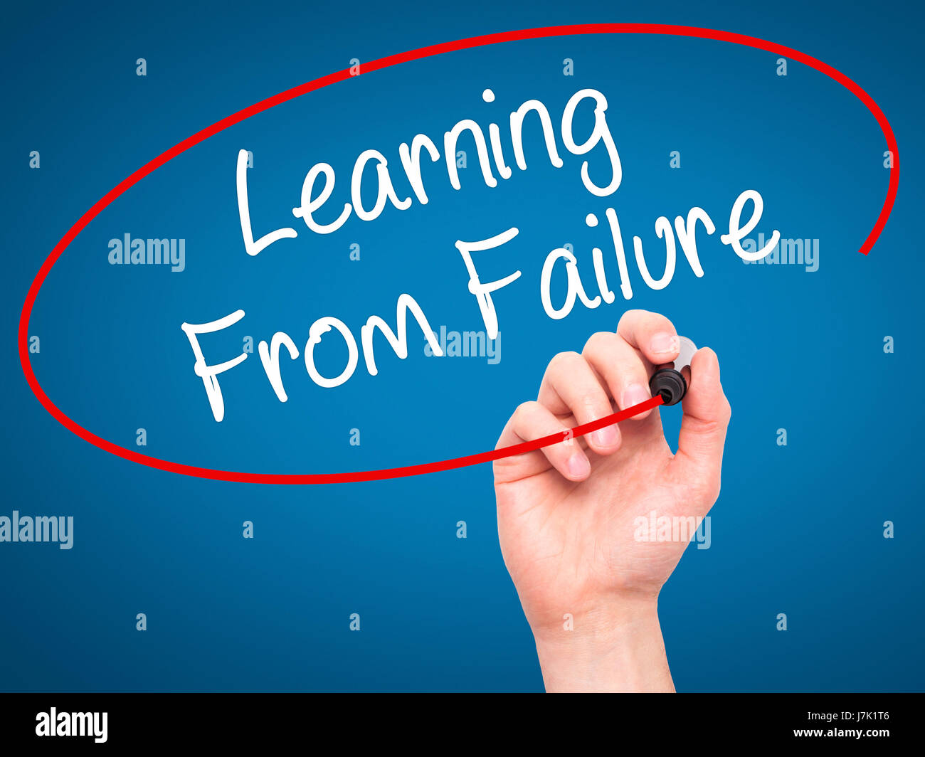 Man Hand writing Learning From Failure with black marker on visual ...