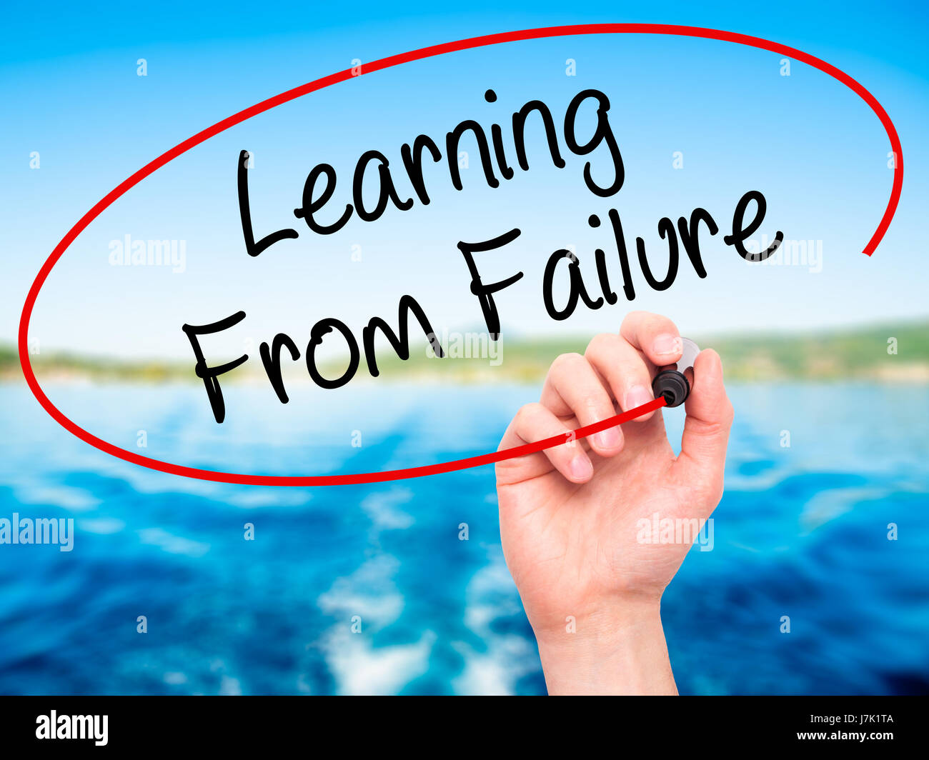 Man Hand writing Learning From Failure with black marker on visual ...