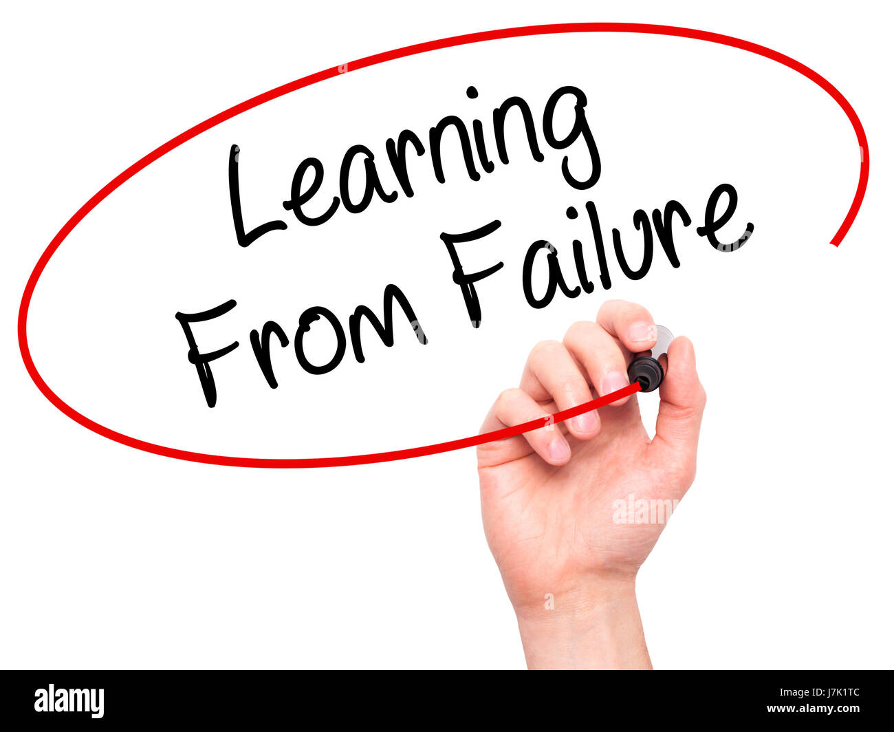 Man Hand writing Learning From Failure with black marker on visual ...
