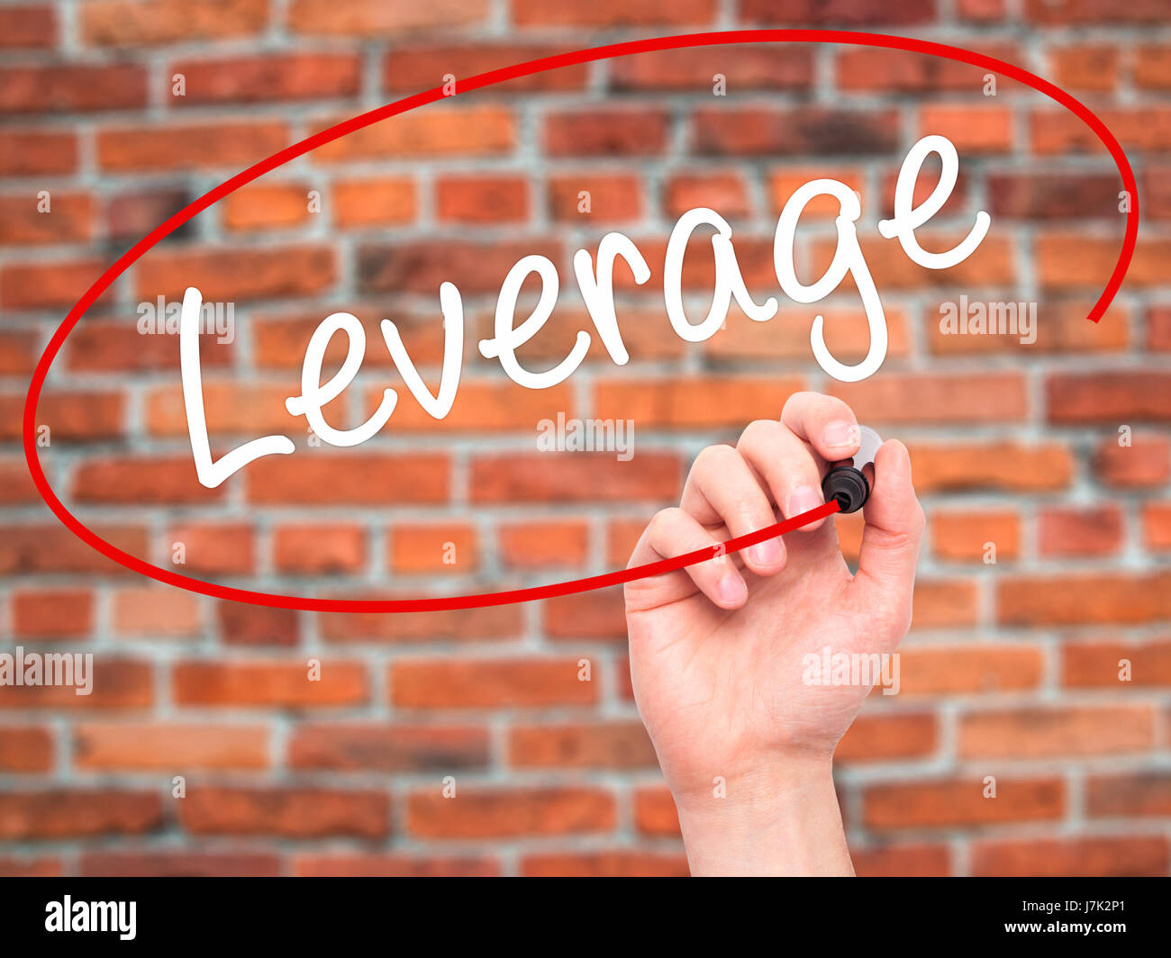 Man Hand writing Leverage with black marker on visual screen. Isolated ...