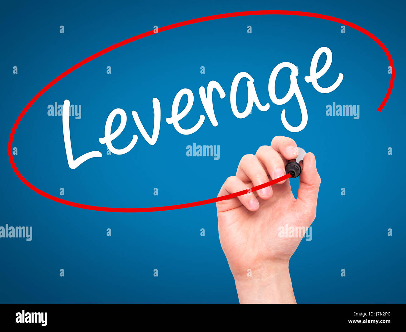 Man Hand writing Leverage with black marker on visual screen. Isolated ...