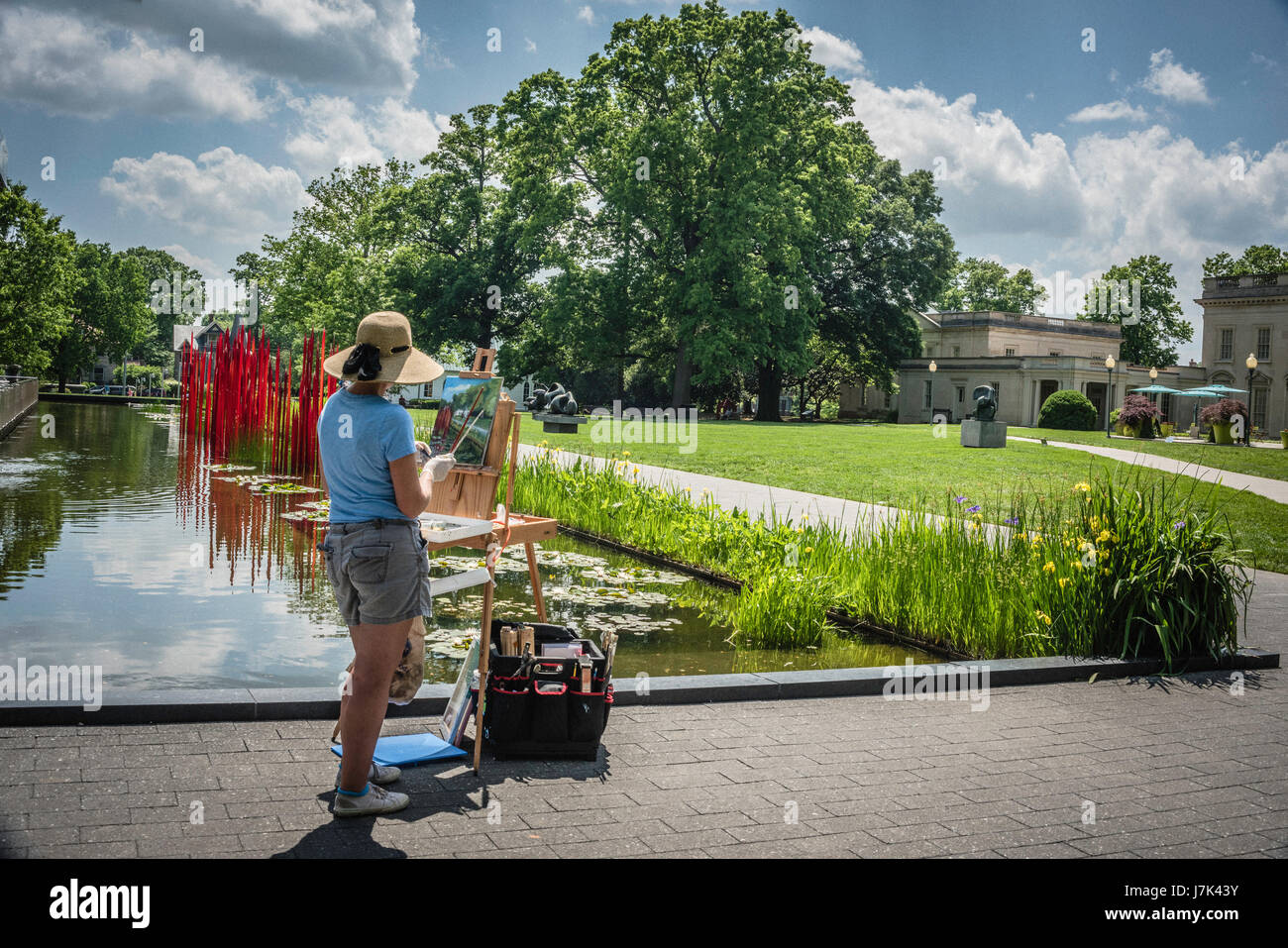 Creative artists painting outdoor scenery Stock Photo - Alamy