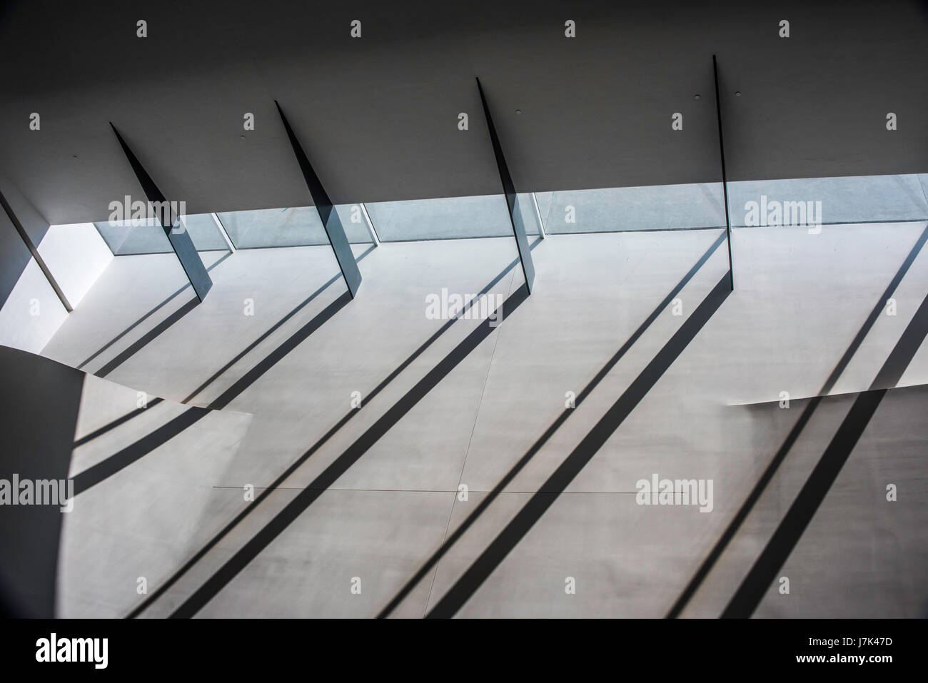 Shadow patterns on museum ceiling wall Stock Photo - Alamy