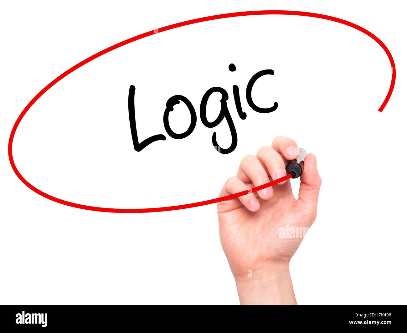 Man Hand writing Logic with black marker on visual screen. Isolated on ...