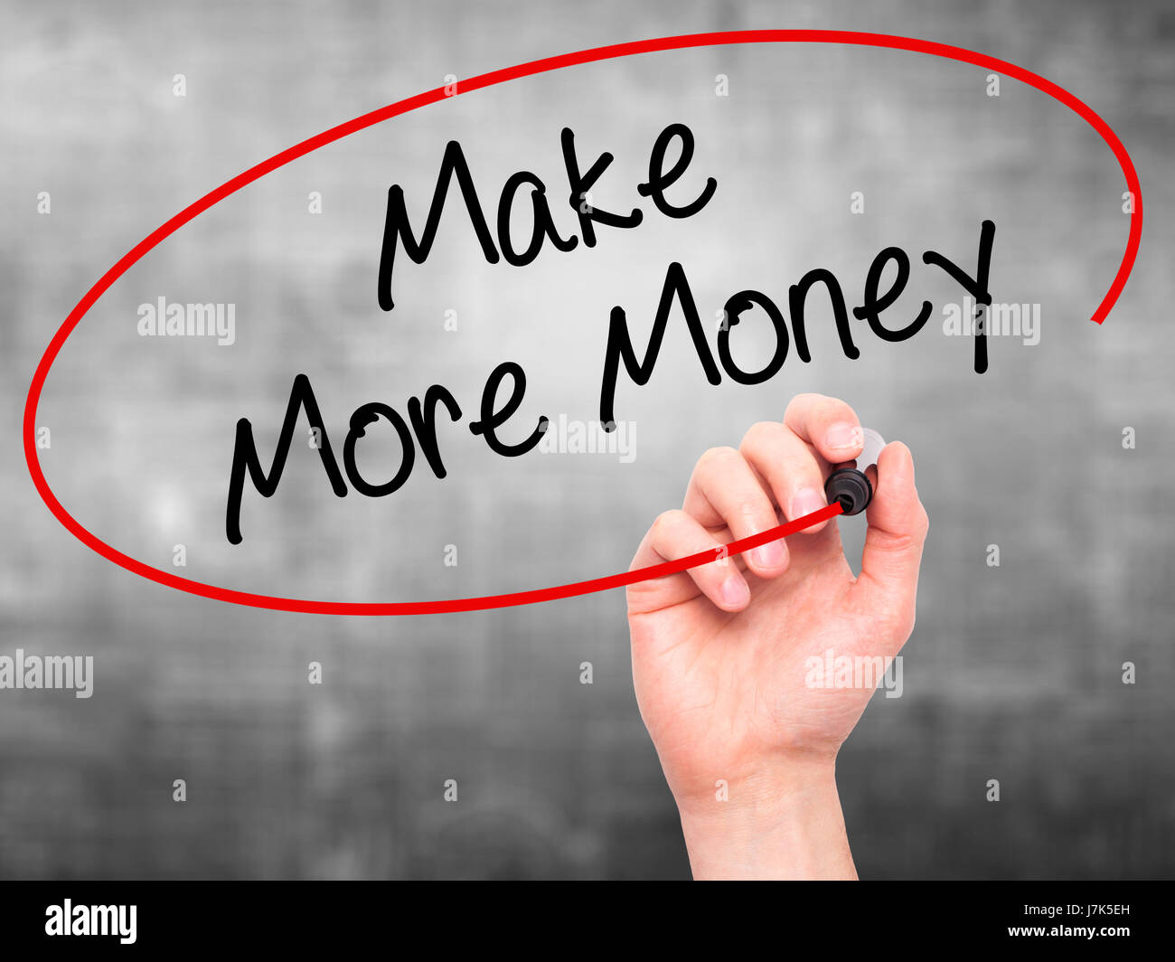 Man Hand writing Make Money Money with black marker on visual screen ...