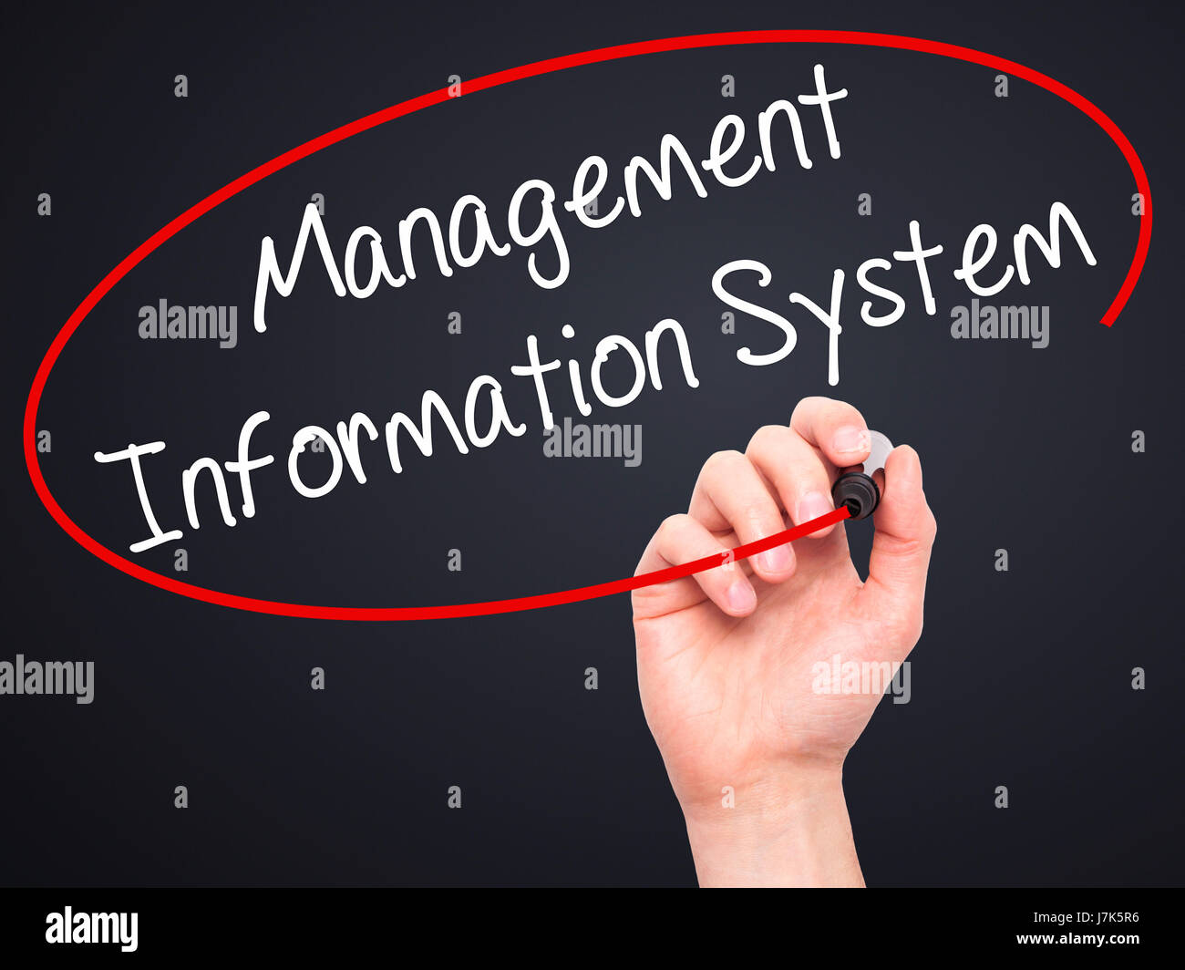 Man Hand writing Management Information System with black marker on ...