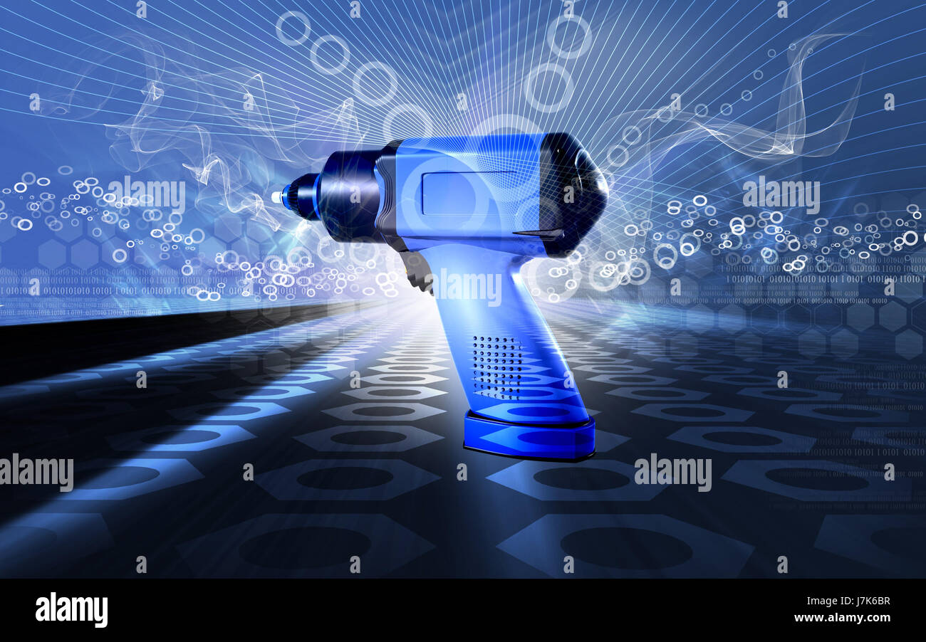 blue impact tool graphics colour industry illustration electric ...