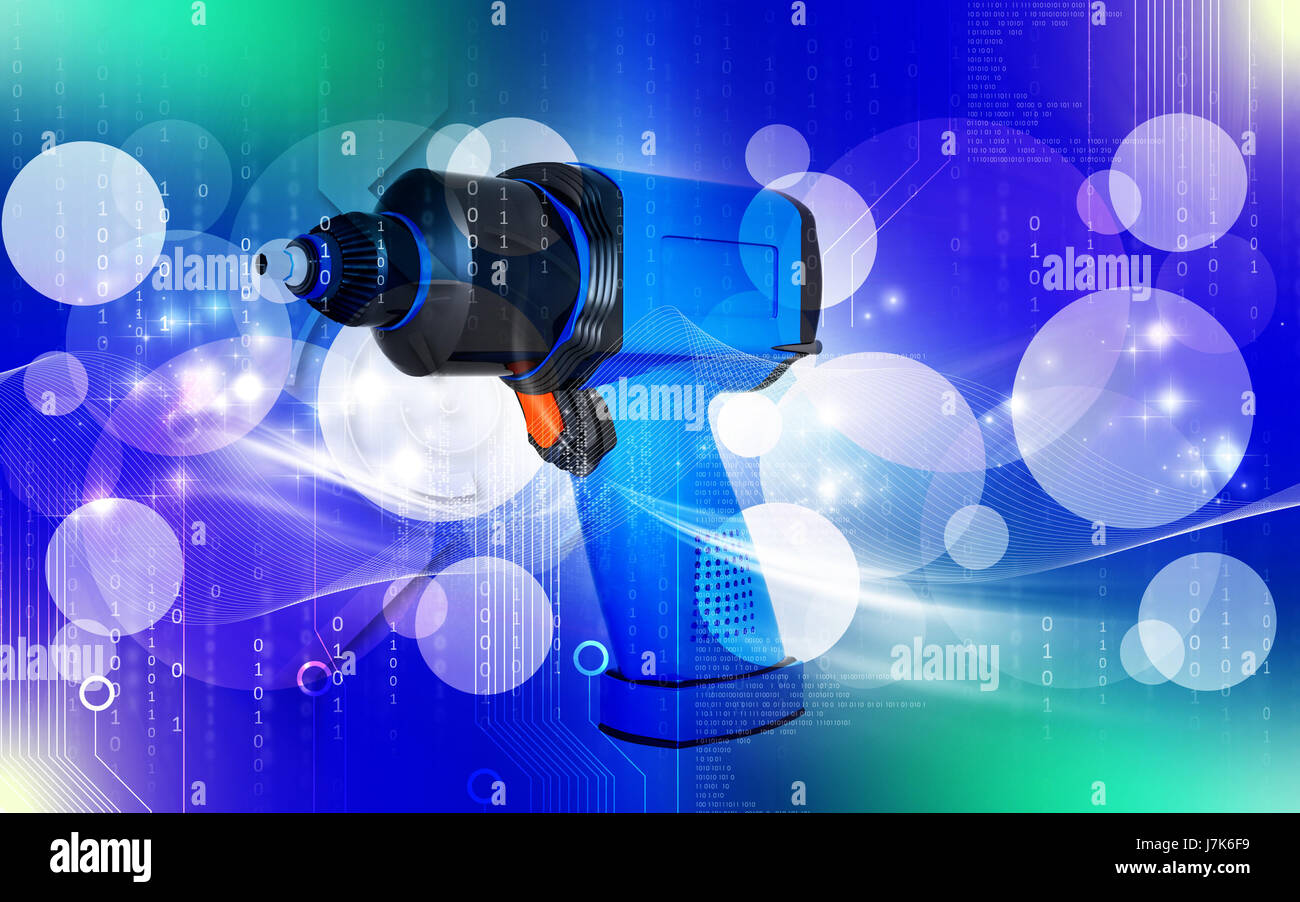 blue impact tool graphics colour industry illustration electric ...