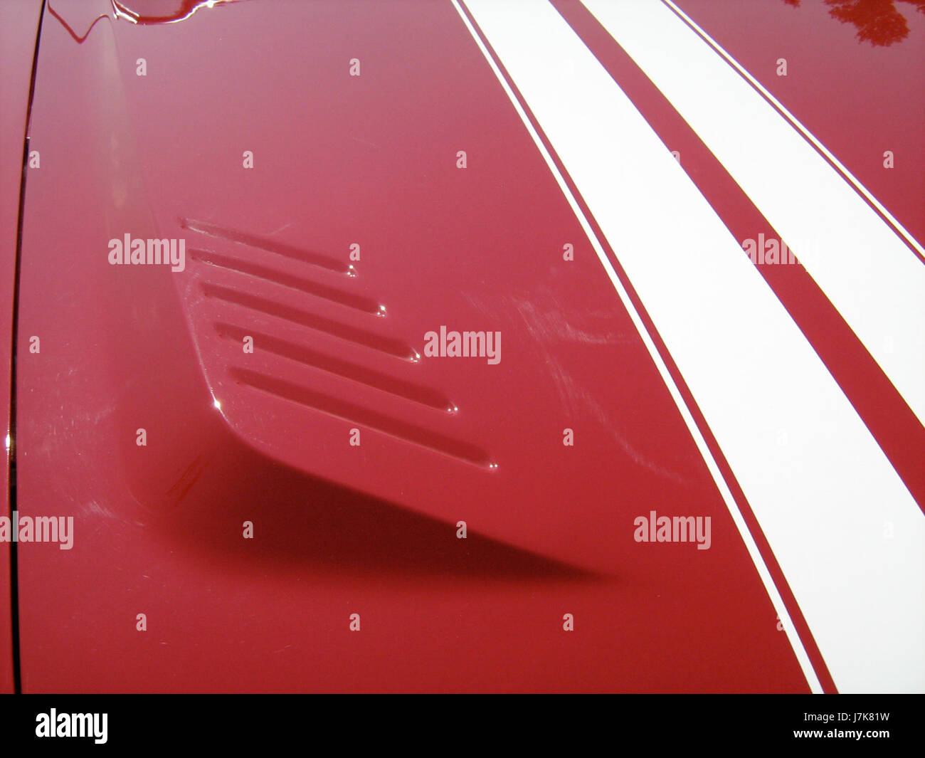 1969 AMC AMX red 2010 MD hooddetail Stock Photo - Alamy